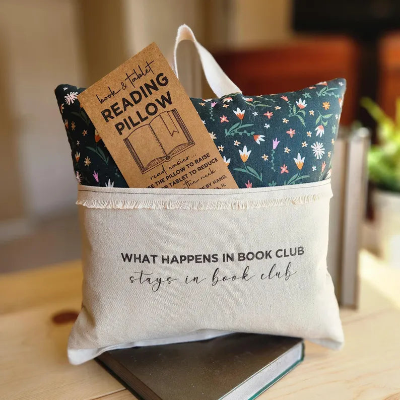 What Happens at the Book Club Reading Pillow – Giftology East Longmeadow